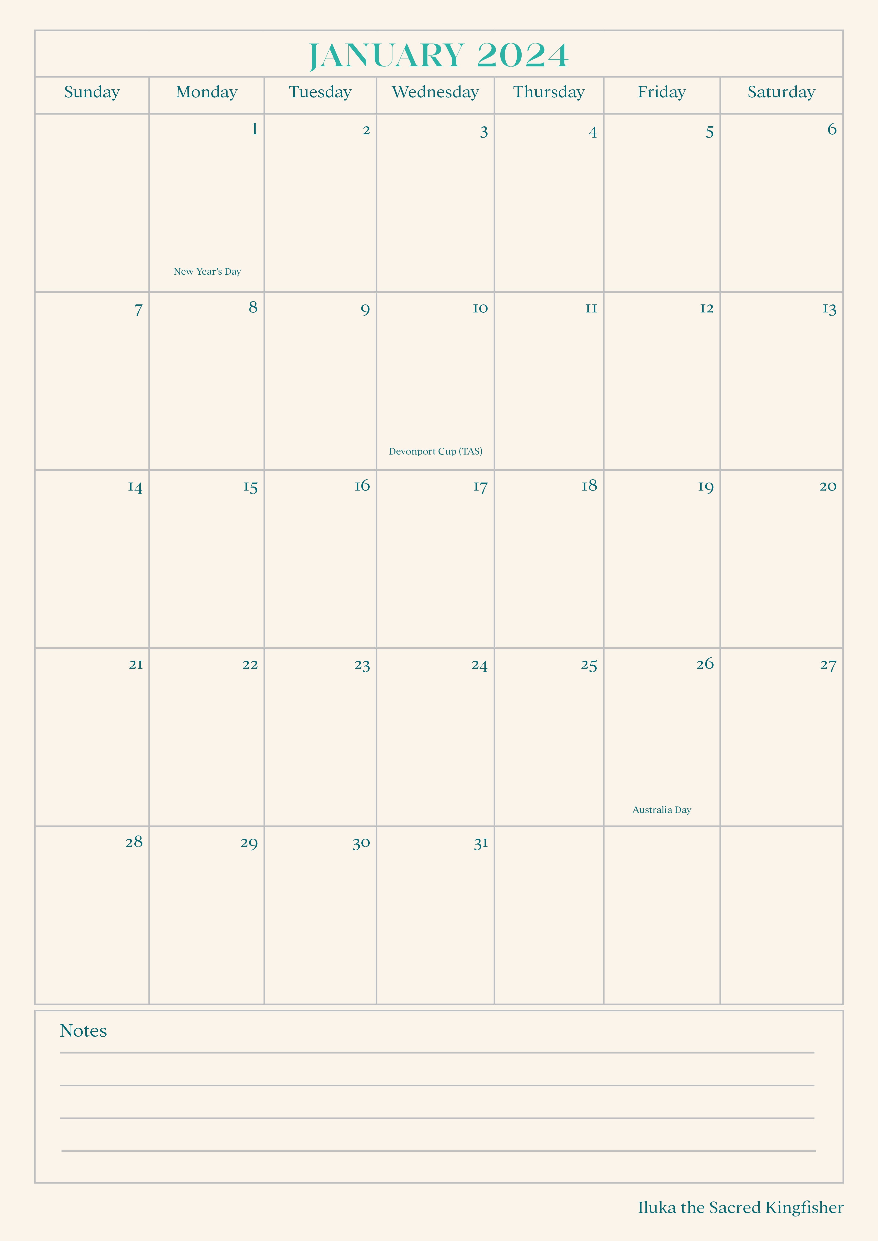 Clearance 2024 Premium A3 Art Calendar - Jess Hutchison Art