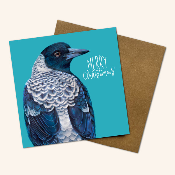 'Magdalen' The Magpie Christmas Card - Jess Hutchison Art